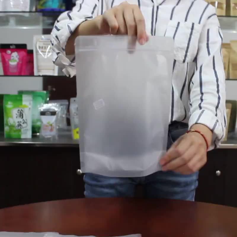 High-grade Clear Stand Up Pouch Frosted Plastic Zip Lock Snack Bag ...