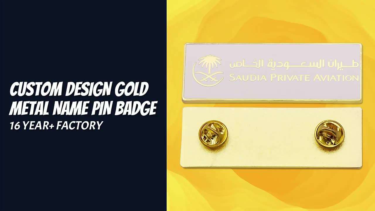 Blank Name Tag Badge Custom Logo Gold Metal Aluminum Sublimation Staff ...