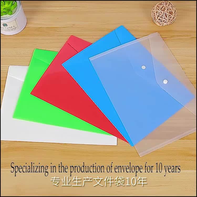 Transparent Snap Button Document File Bag Waterproof Envelope Plastic ...