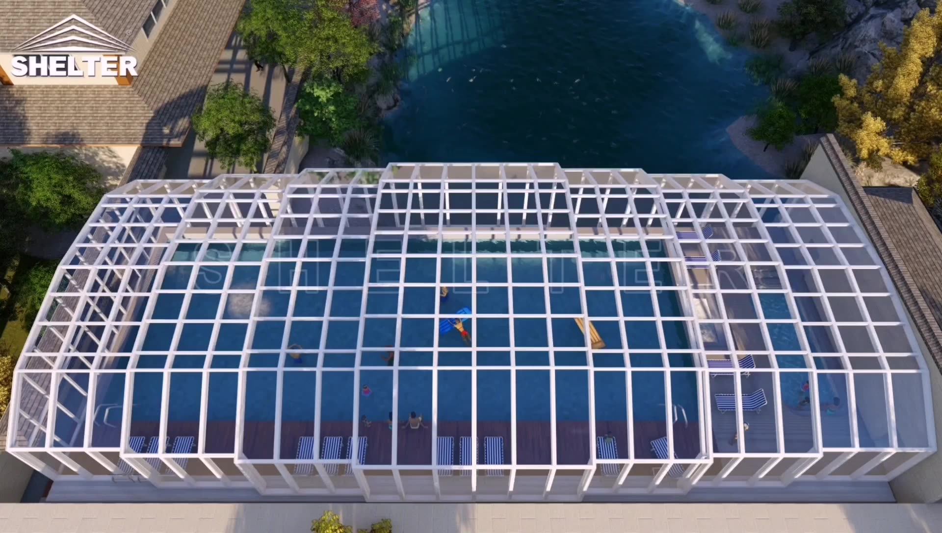 Outdoor Glass Patio Enclosure Winter Retractable Glass Roof For ...