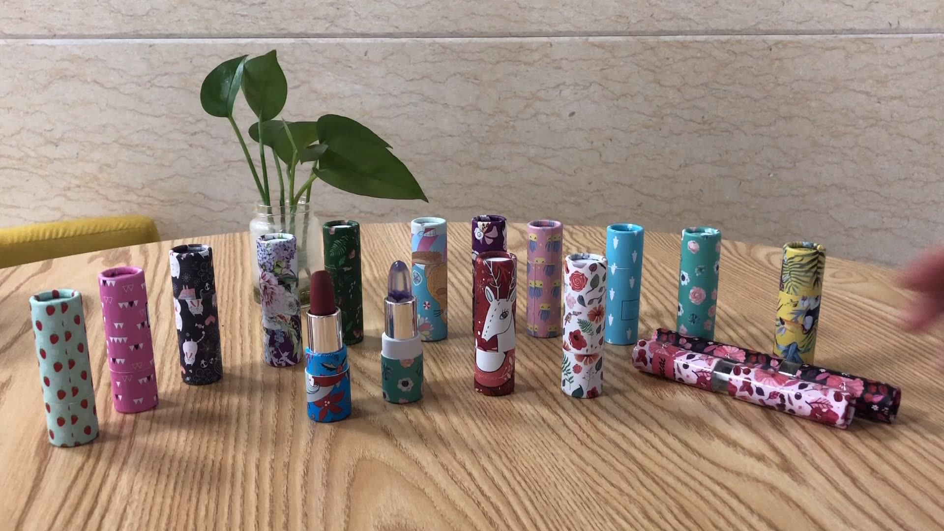 Eco Friendly Push Up Kraft Paper Lip Balm Tubes Biodegradable Material ...