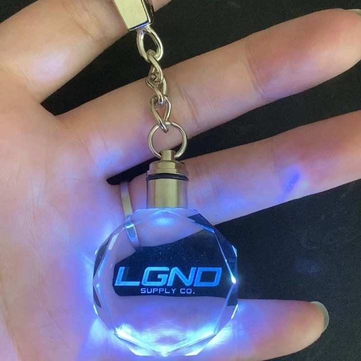 Custom Car Logo Keychain Laser Engraving Led Light Keychain Creative ...