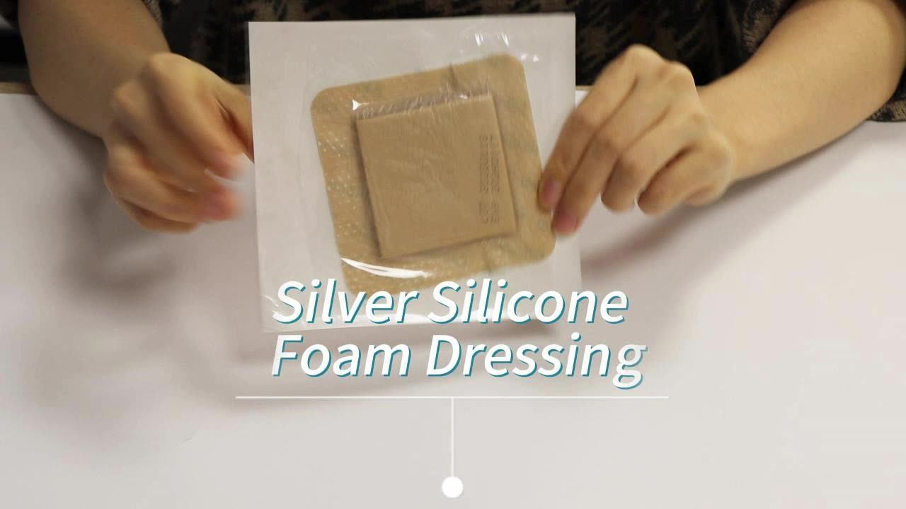 Bluenjoy Sterile Ag Foam Dressing Super Absorbent Silver Silicone Foam Dressing With Border ...