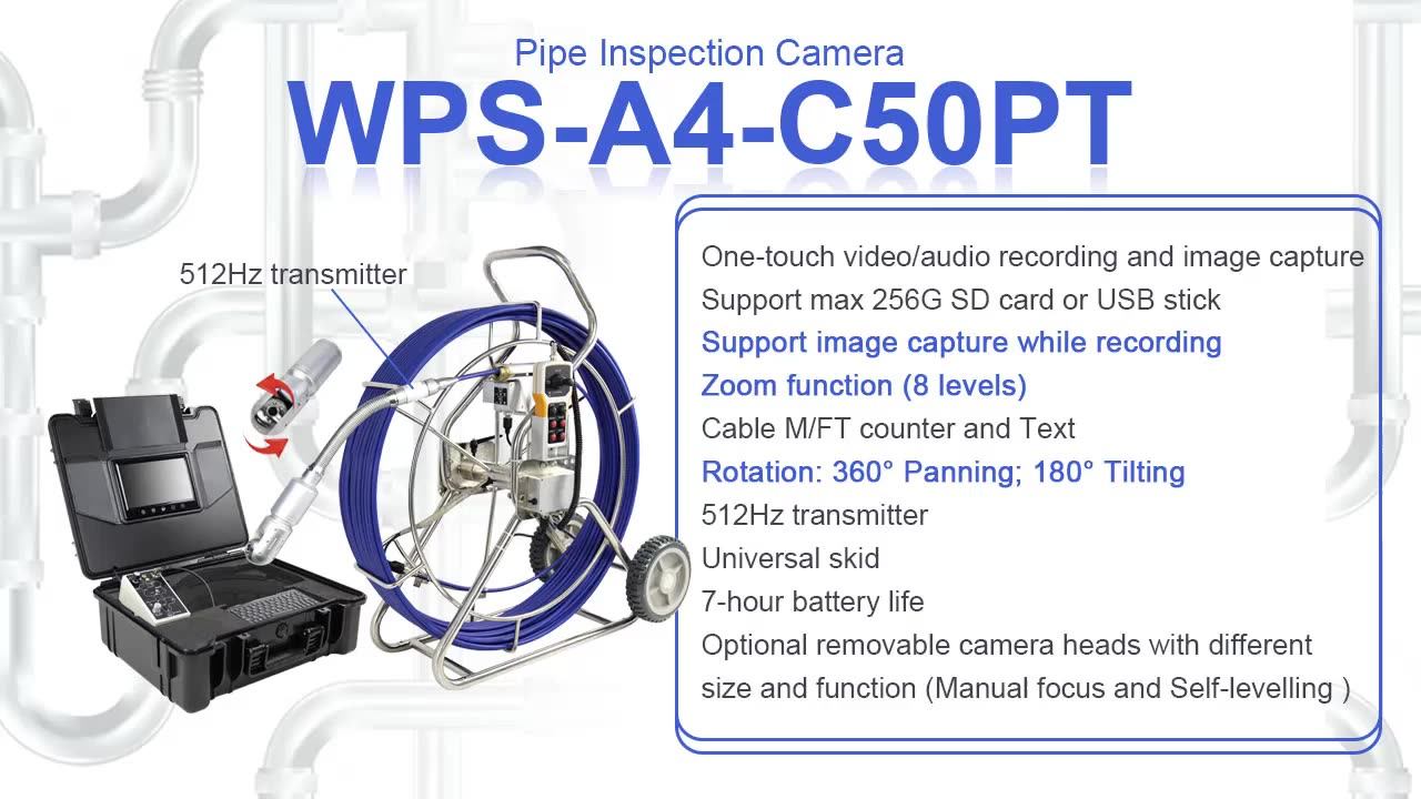 Wopson Ptz (pan Tilt Zoom) Sewer Drain Camera Cctv Pipe Inspection For ...