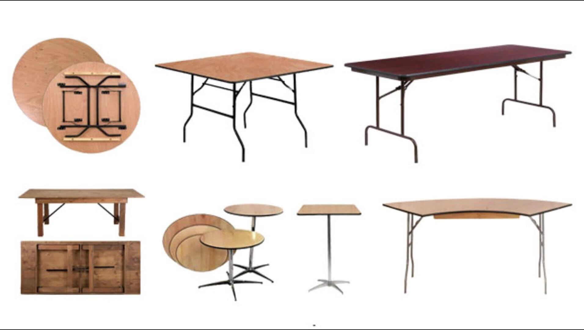 6ft 72'' Round Fireproof Board Wood Folding Outdoor Dining Table ...