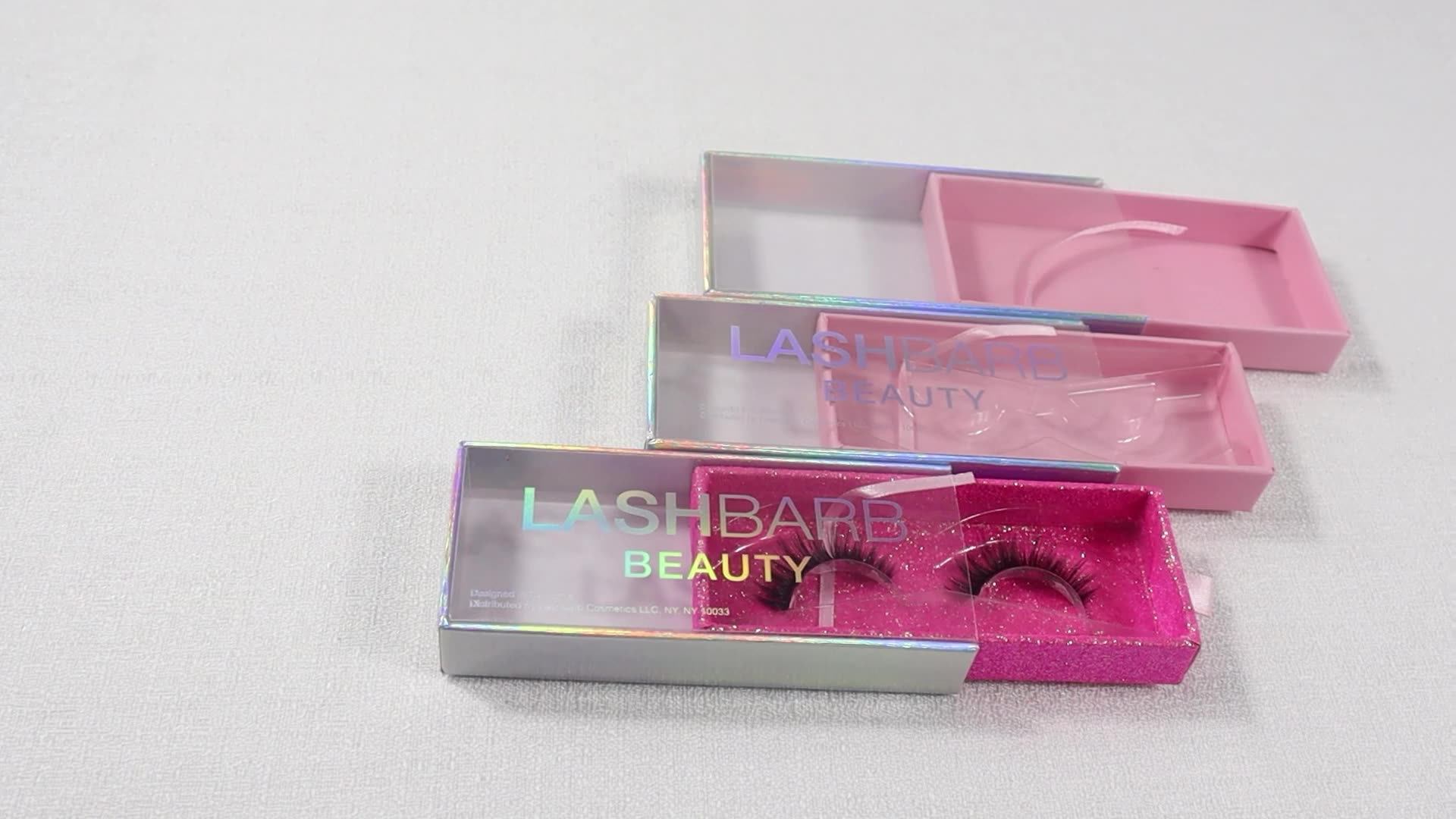 New Clear Pink Magnetic Eyelash Box Case Packaging Empty Custom Eyelash ...