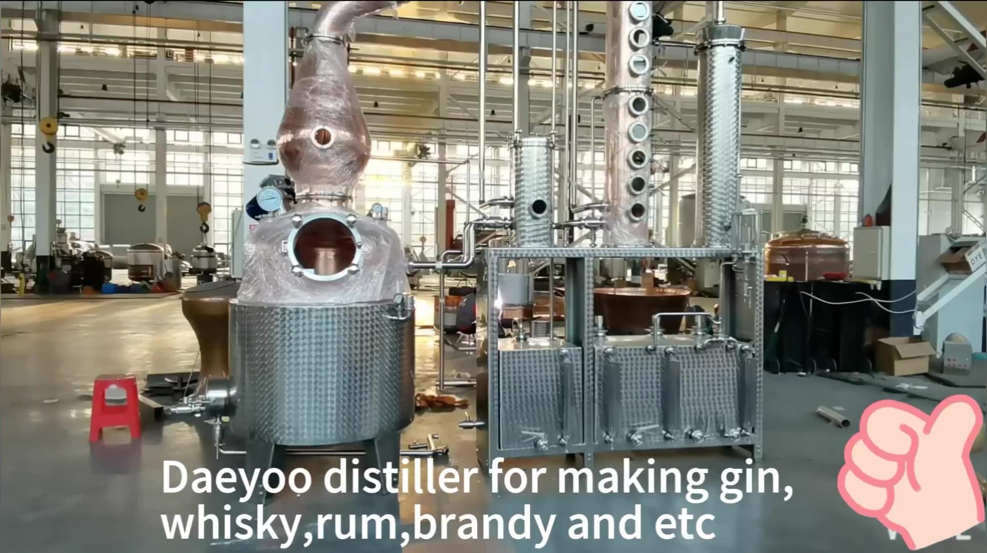 Dye 1000l Copper Distillation Equipment With Rectifying Column And Gin ...