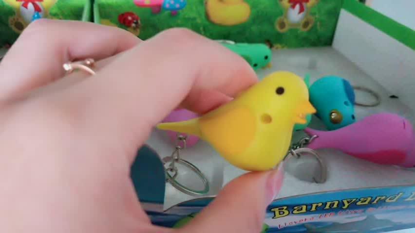 Plastic Led Animal Flashlight Keychain Little Bird Shape Led Keyring ...
