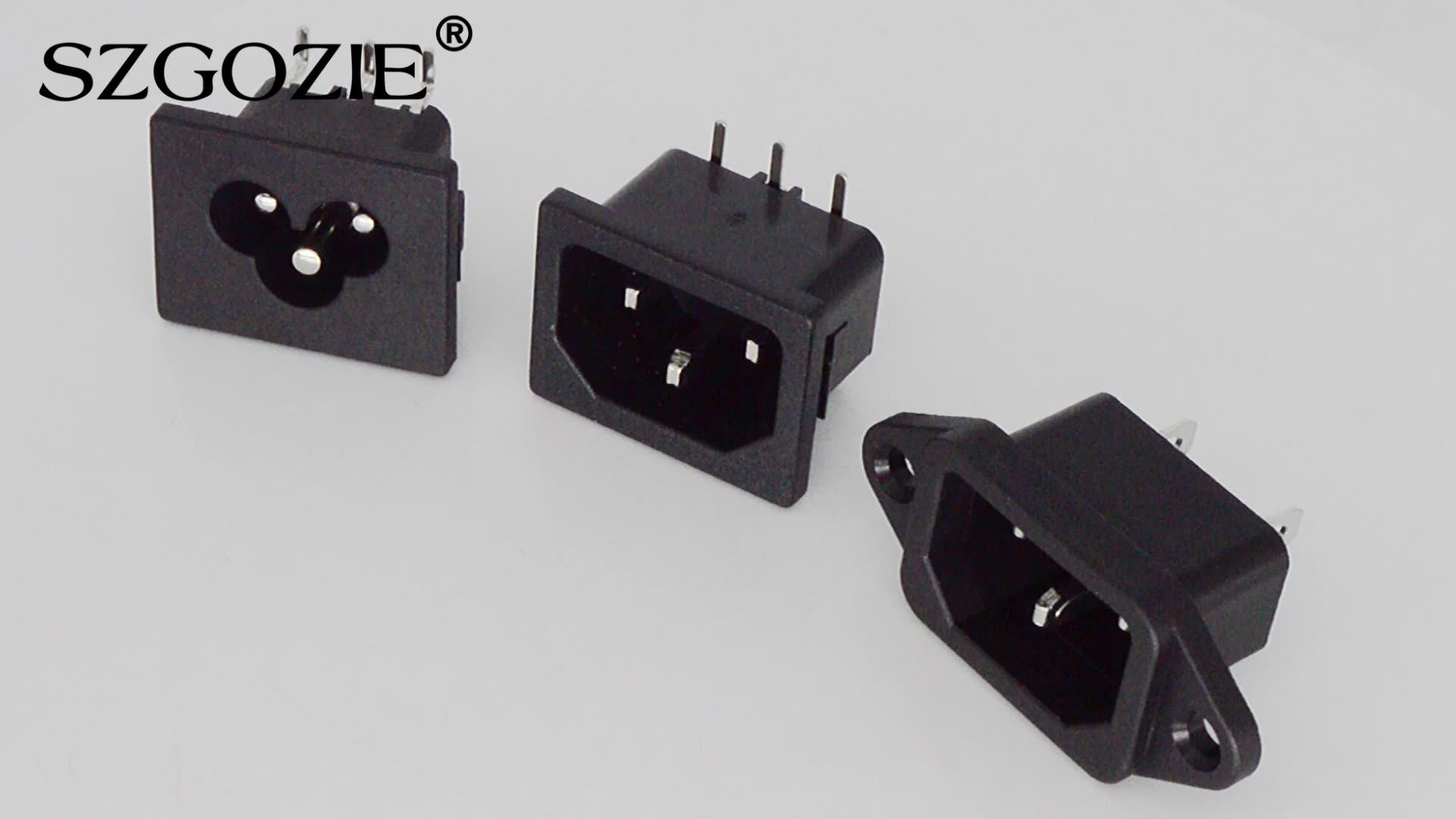 Ac-019 Ac Male Power Plug Socket Dual Cores 5a 250v C13 Iec Power ...