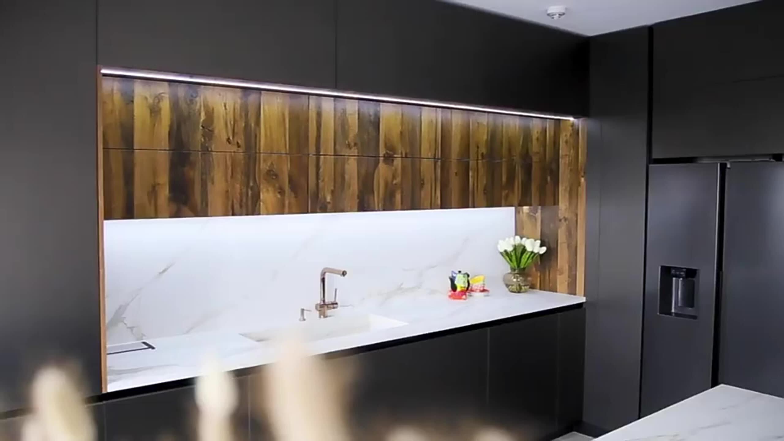 Modern Luxury Modular Melamine Grille Plate Wall Kitchen Furniture ...