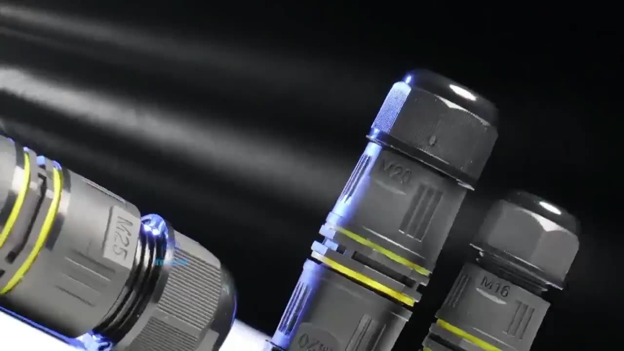 2 Pin M16 Plastic Splice Straight T Type 5 Pin M25 Fast Connect ...