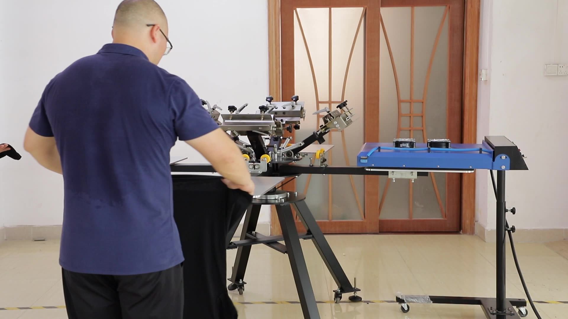 Micro Adjustment T-shirt Printing Machine 6 Color 6 Stations Manual ...