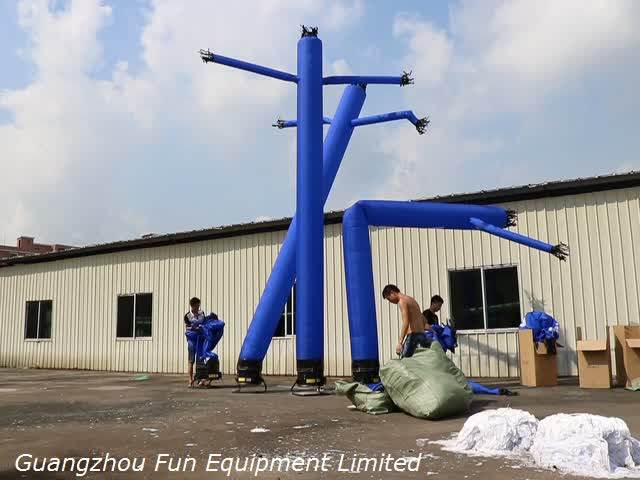 6mh Blue Single Leg Inflatable Air Puppets Dancing Guys Sky Dancer With ...