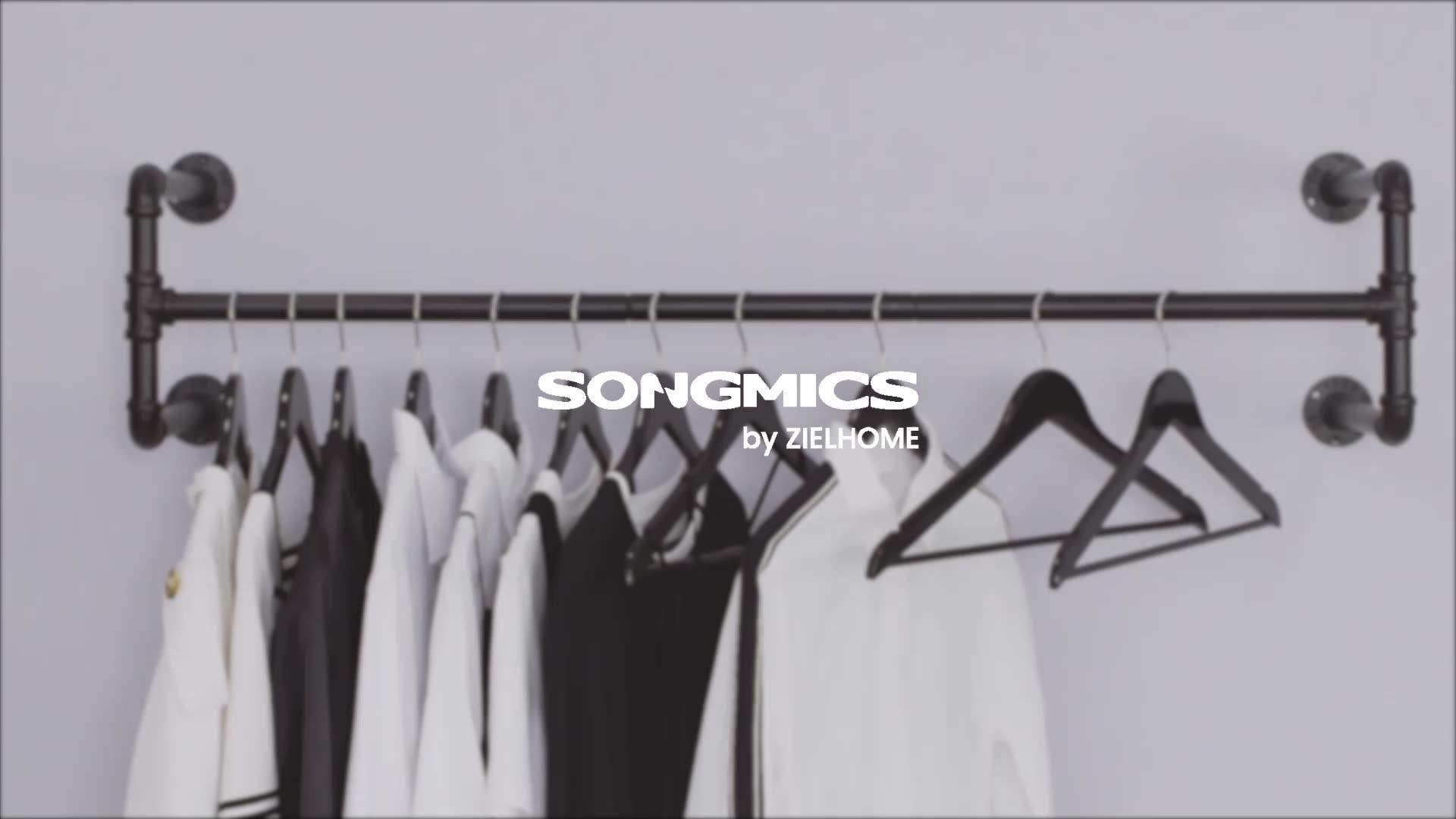 Songmics Space Saving Clothes Rail Black Laundry Coat Rack For Small ...