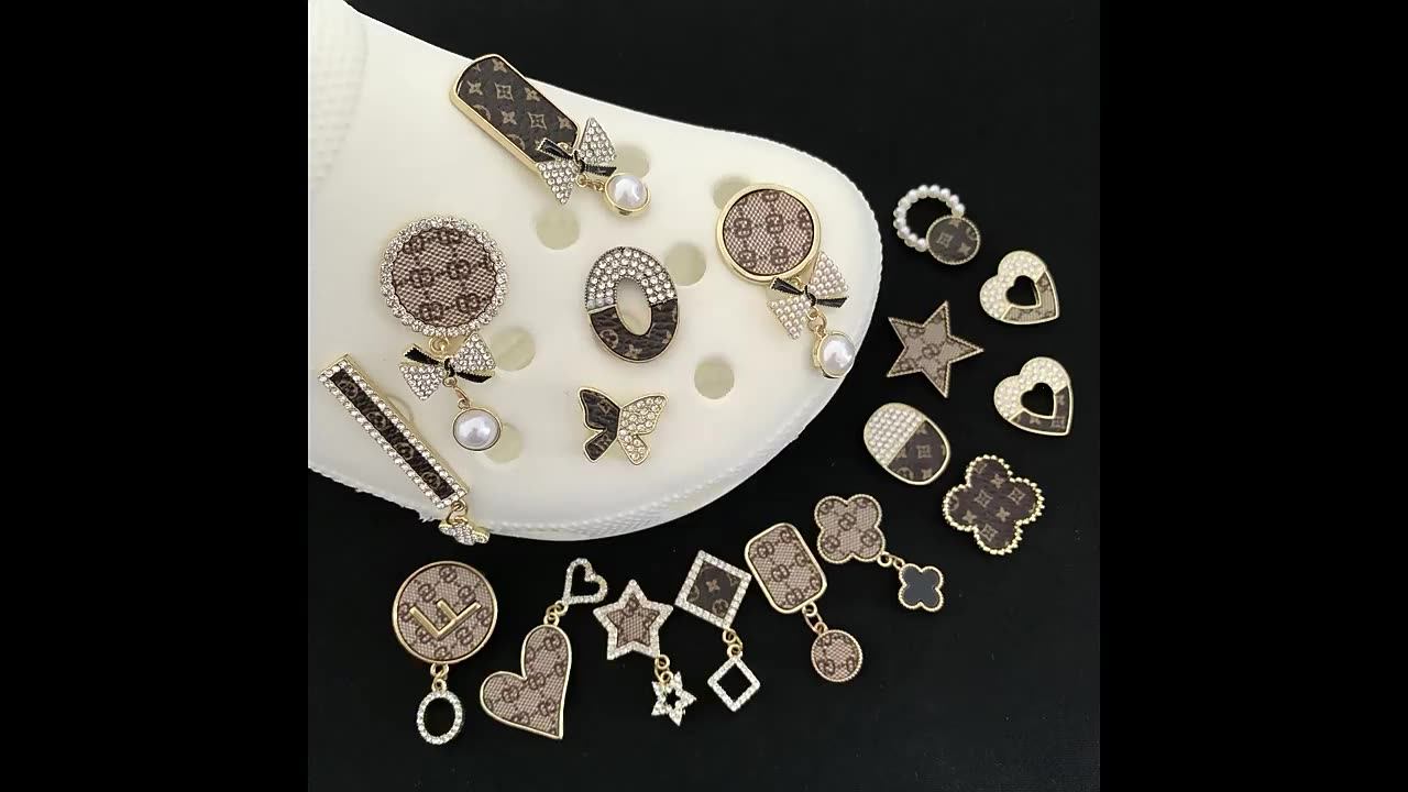 Designers Metal Luxury Clog Charm Diy Rhinestone Shoe Decoration High ...