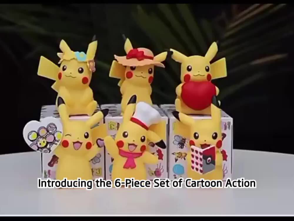 6-piece Set Of Cartoon Action Figures Pocket Monster Picachu Love ...