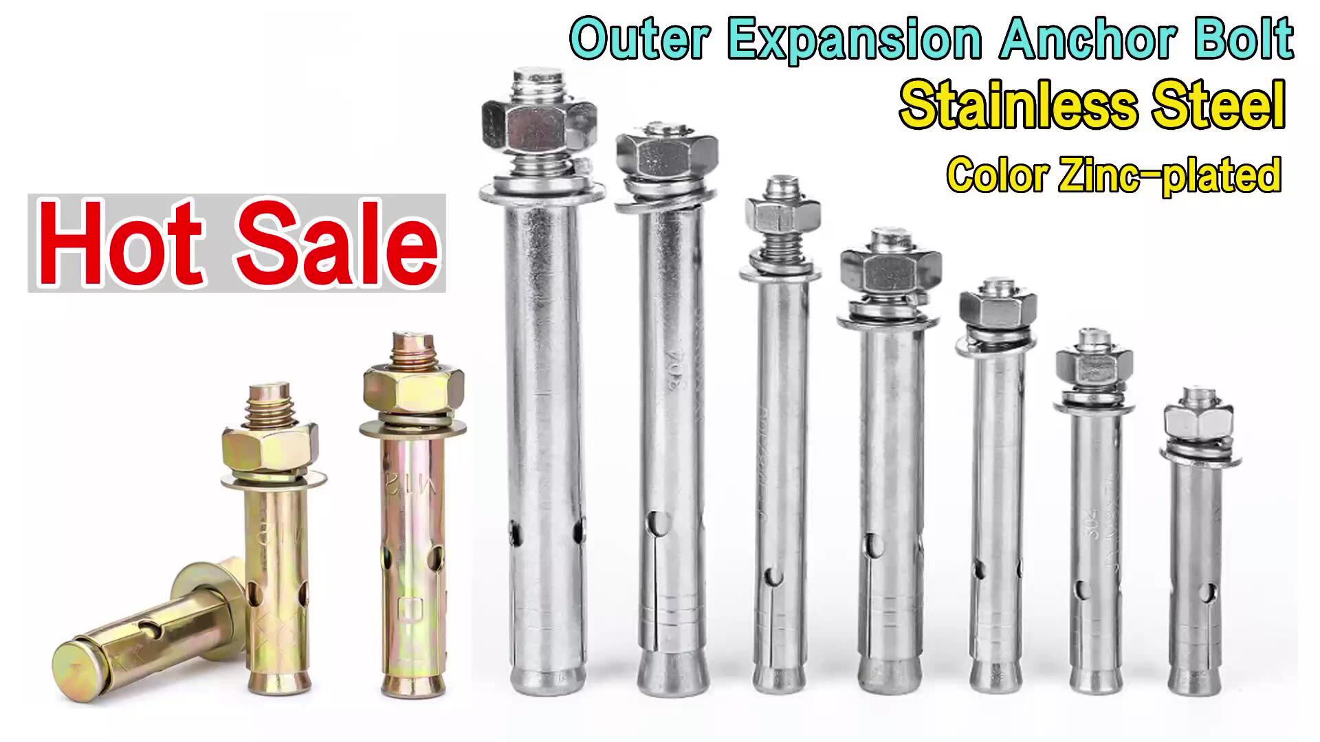 Stainless Steel 304 External Hex Expansion Sleeve Anchor Bolt 20mm 16mm ...