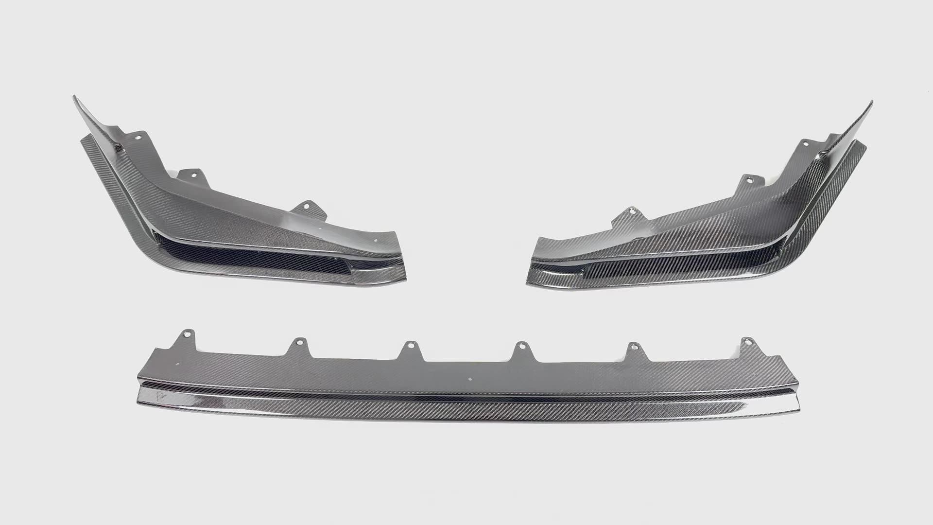 New 2022+ Type R Fl5 3-pc Design Carbon Fiber Front Bumper Lip Spoiler ...