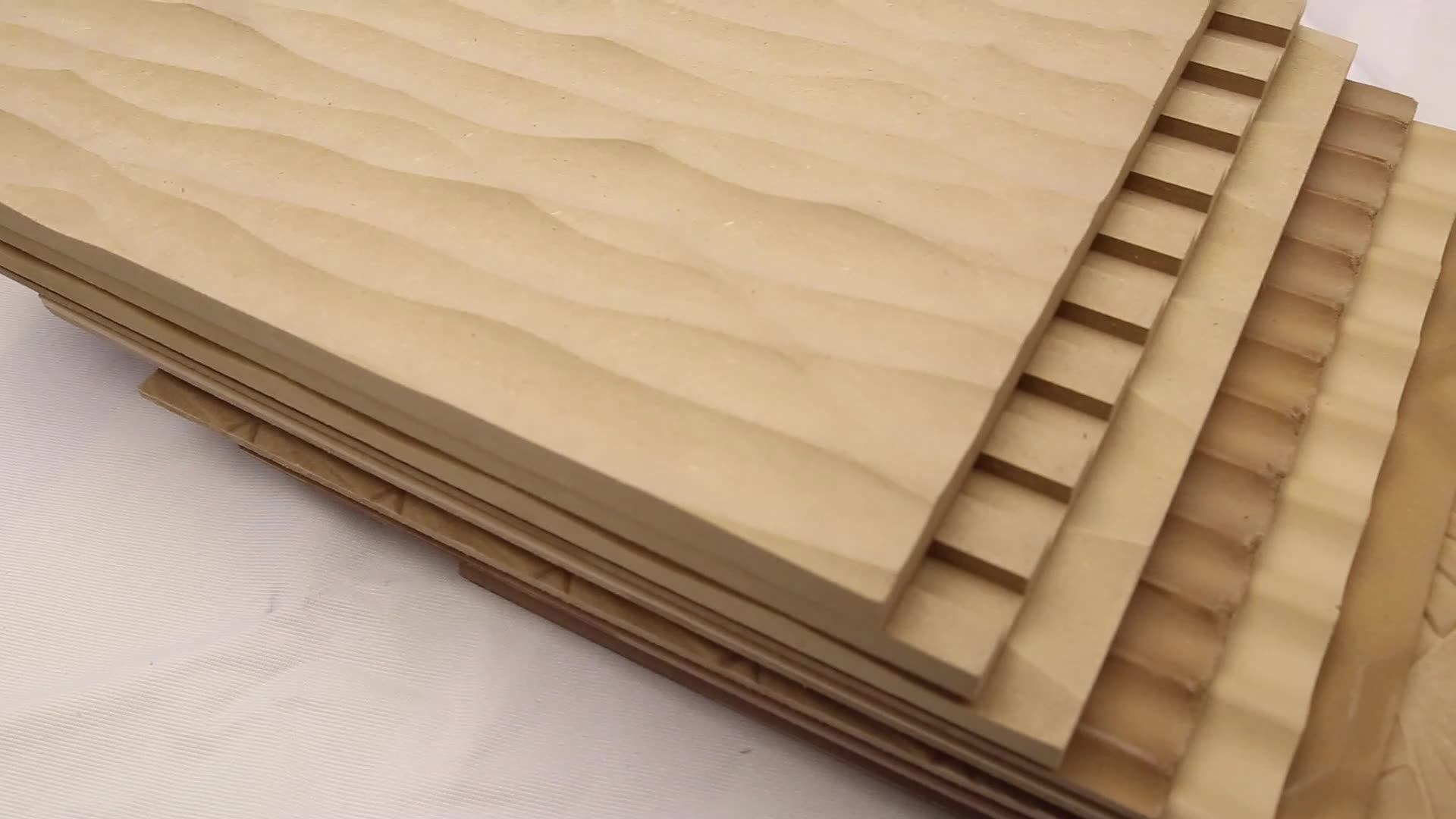 Modern 3d Wave Wall Cladding Wood Textured Mdf Panelling Decorative ...