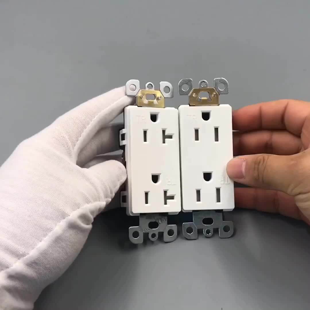 Standard Grounding Electric Socket White Color Tamper Resistant Outlets ...