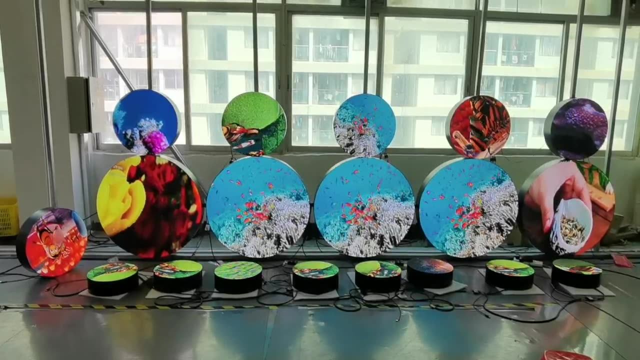 LED圆饼屏无边框LED圆形屏室内外门店圆形logo屏直径可定制-阿里巴巴