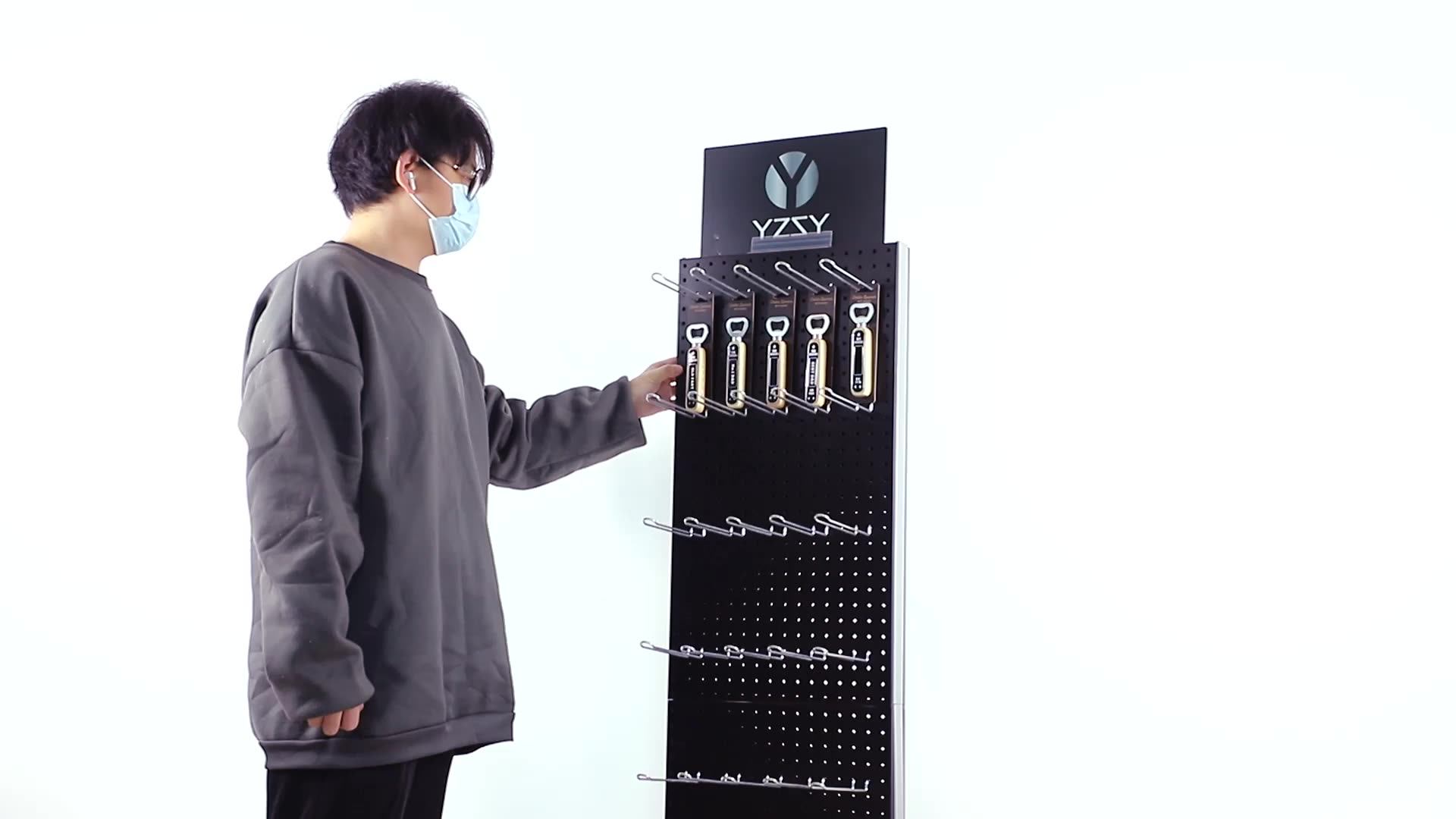 Custom Hanging Keyring Metal Pegboard Display Stand Wig Display Stand ...