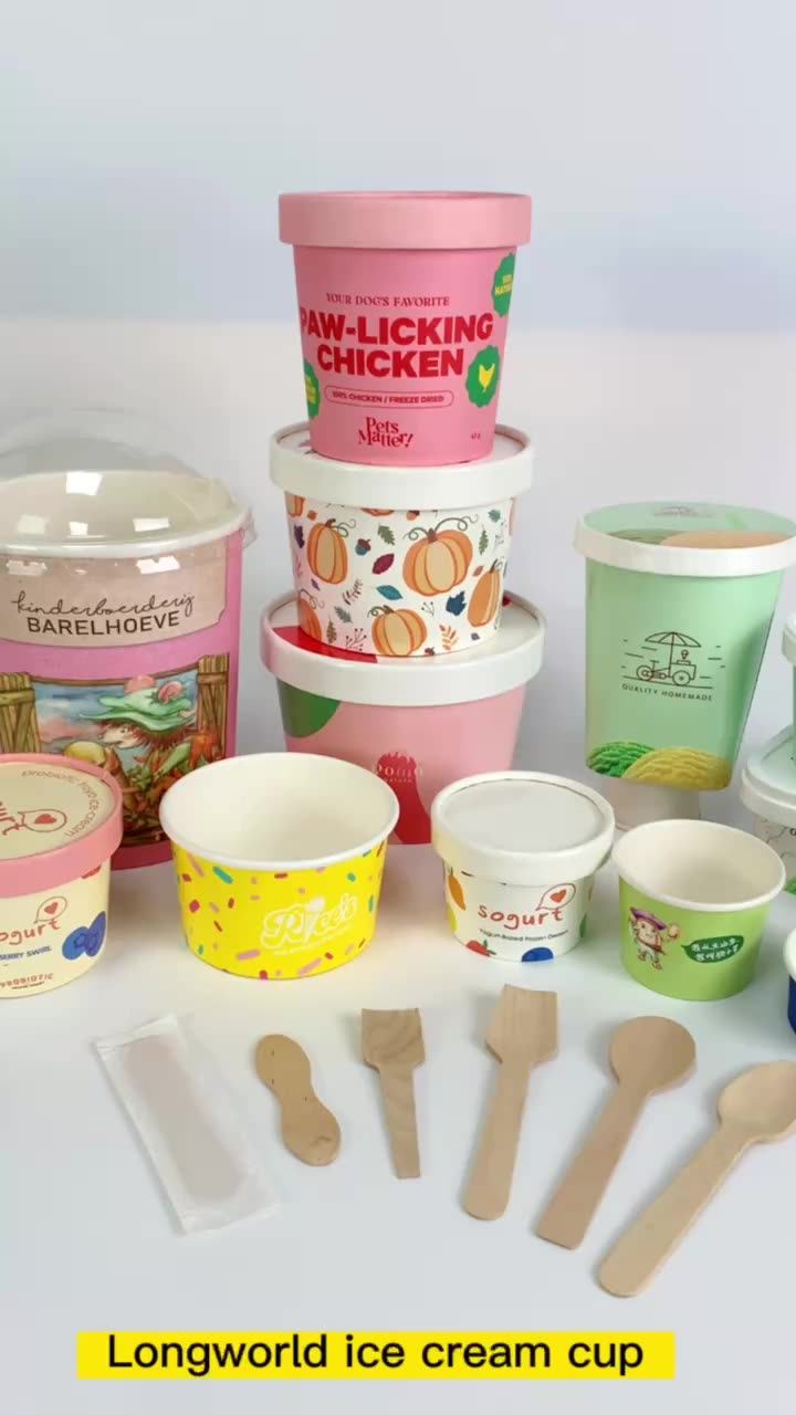 Cute Mini 3oz 5oz 8 Oz Icecream Milkshake Ice Cream Clear Cups Reusable ...