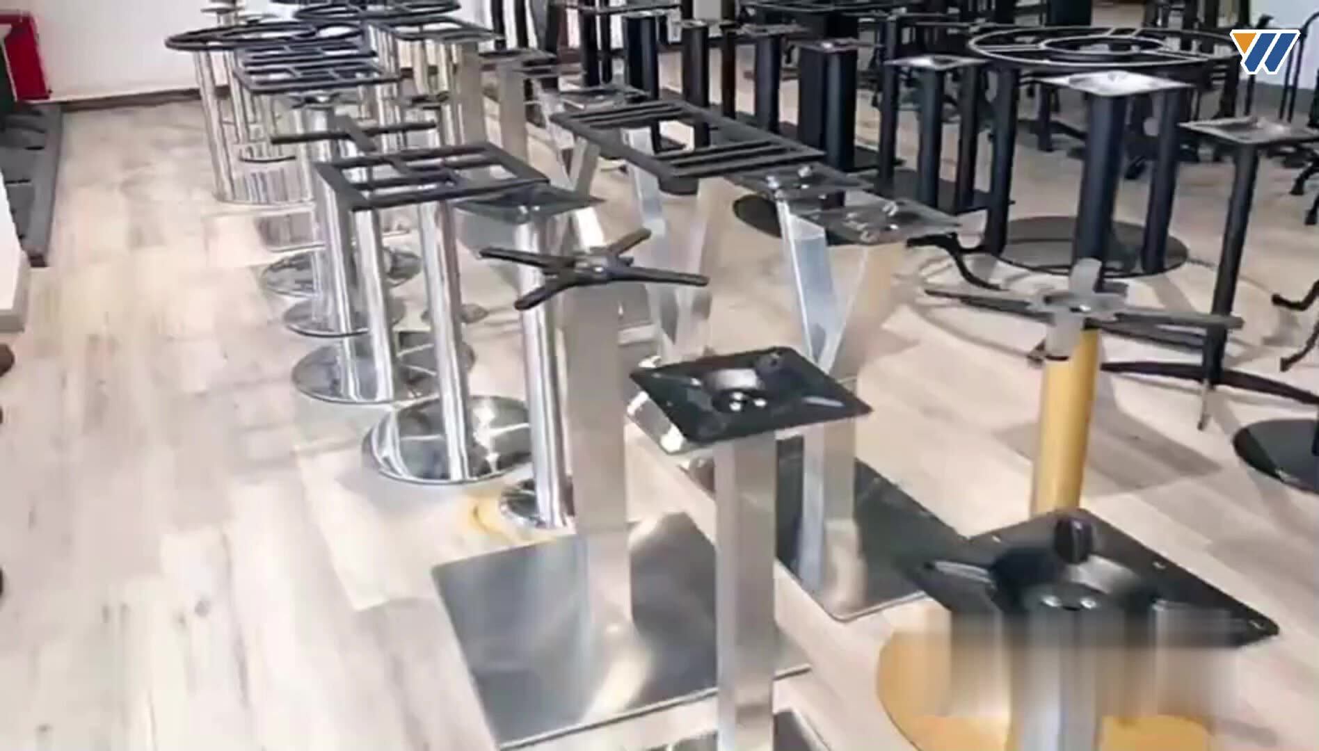 Gold Metal Table Base Titanium Brushed Double Column Stainless Steel ...