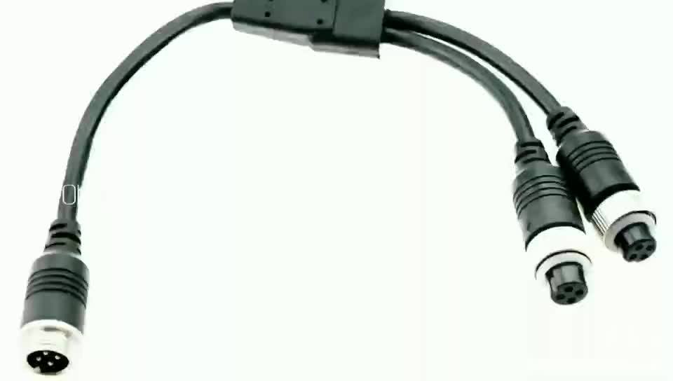 vehicle camera gx 12 4pin aviation female splitter audio video cable ...