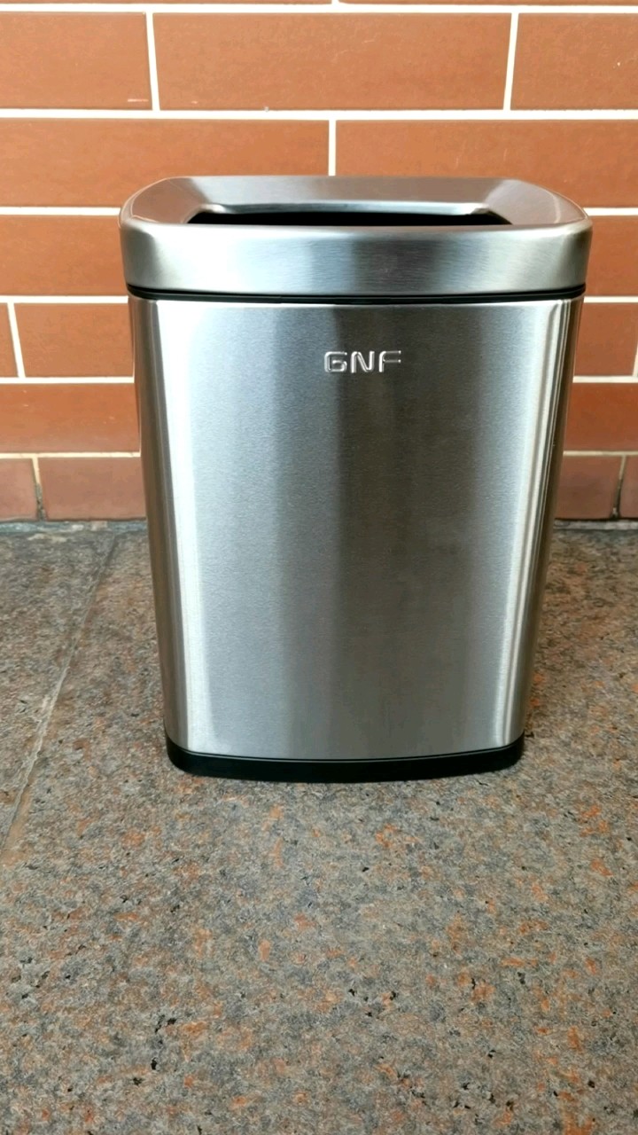 Gnf 6l Open Top Stainless Steel Small Trash Bin Household Office Metal ...