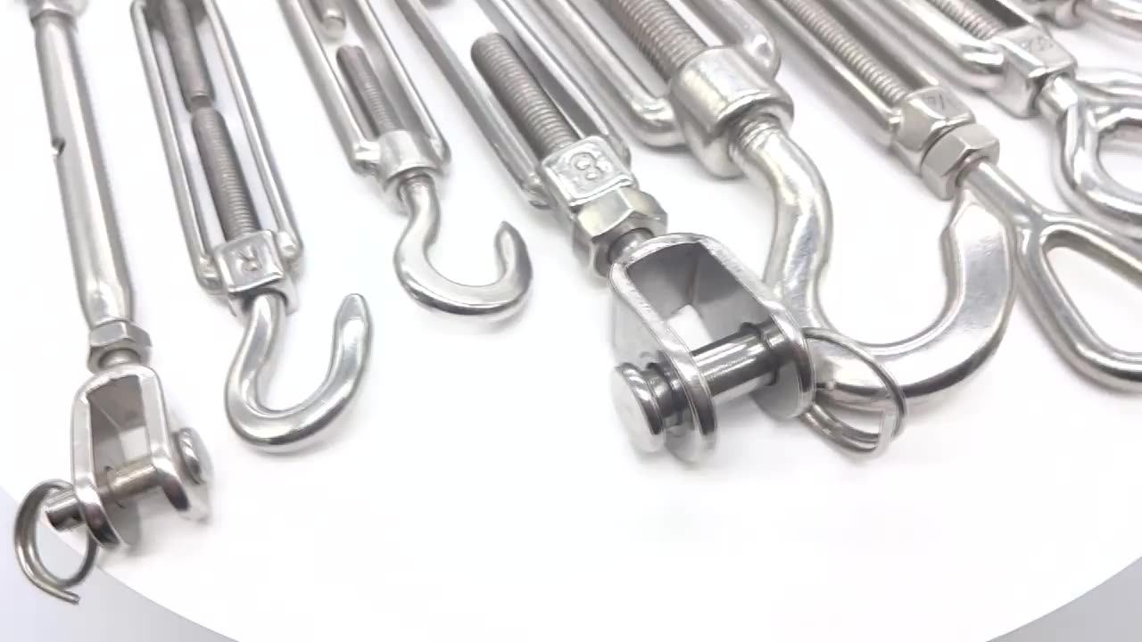 M6 Wire Rope Tension Stainless Steel Turnbuckle Hook & Hook For Sun ...