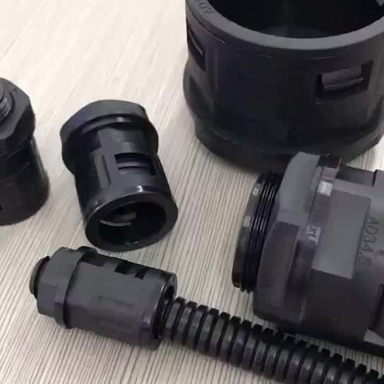 Nylon Plastic Flexible Conduit Adapter Straight Connector Pipe Fittings ...