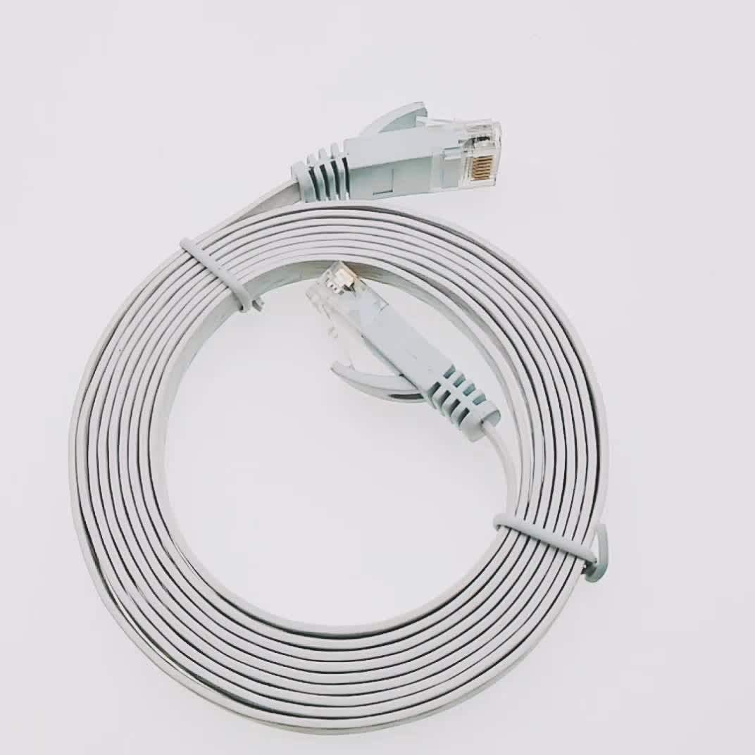 Ex Stock Cat6 Molded Rj45 Ultra Slim Flat Ethernet Patch Network Lan 1m ...