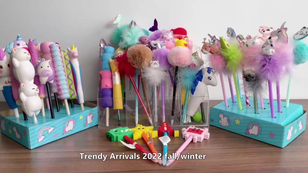 Custom Made Cute Kawaii Pom Pom Plush Pens Promotional Gift Wholesale ...