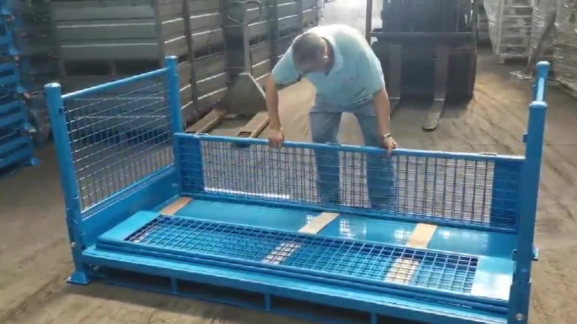 Heavy Duty Stackable Double Stillage Pallet Cage With Optional Surface ...