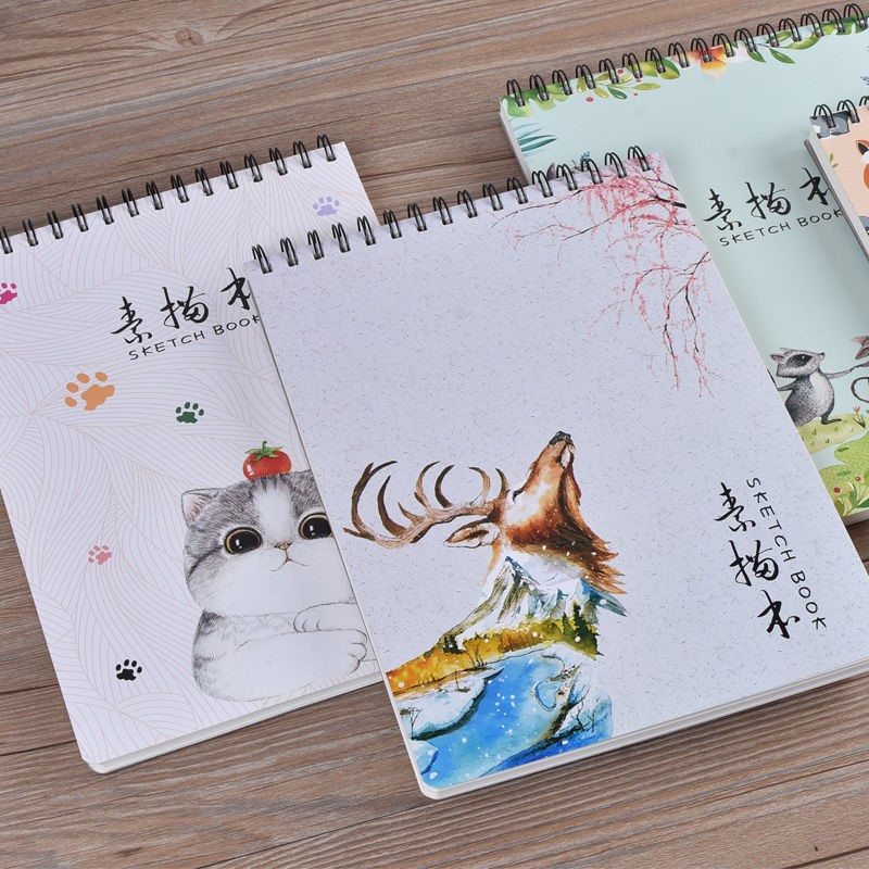Large cute sketchbook 100 pages thickened student art painting color ...