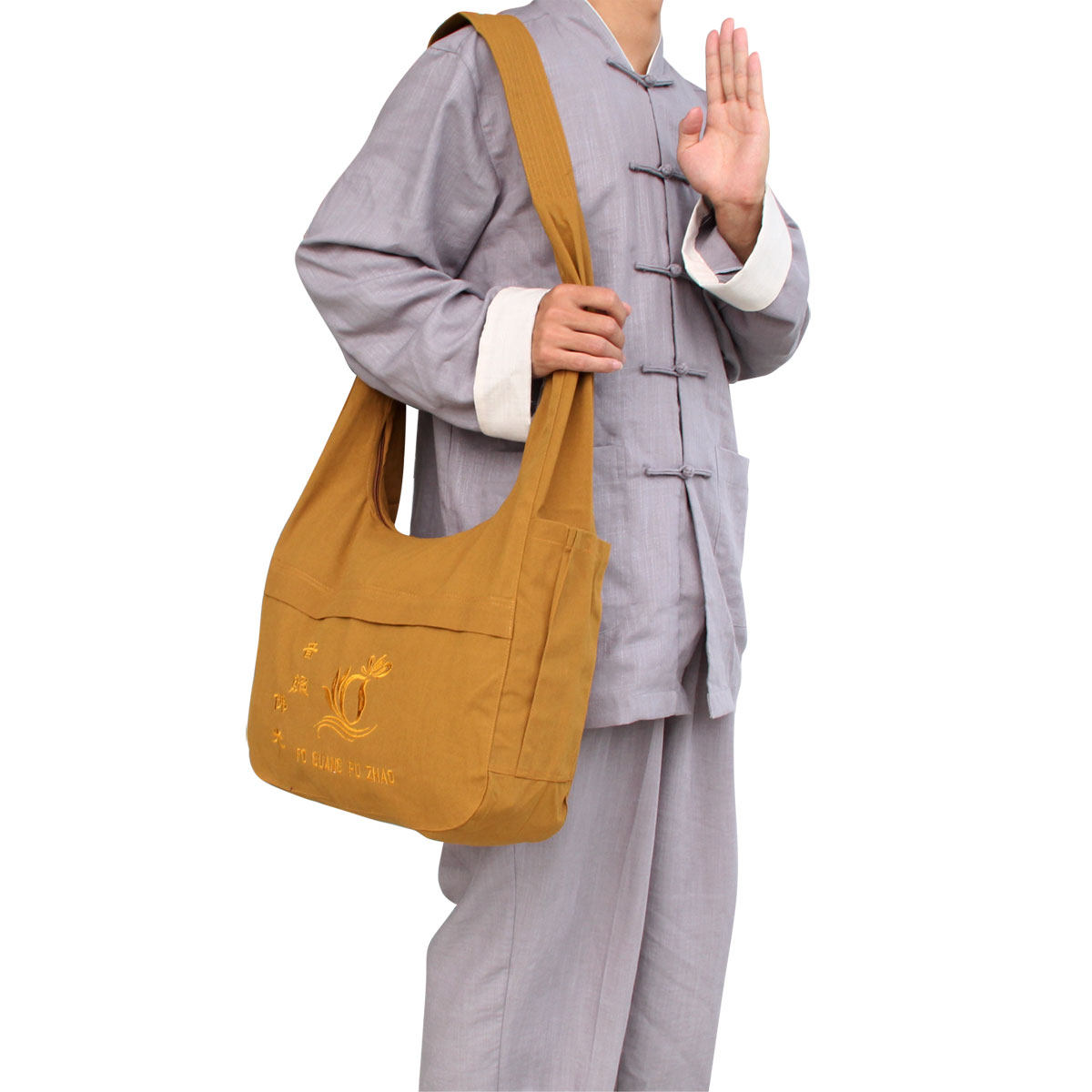 Meditation cotton canvas layman bag backpack Chaoshan bag Buddhist bag ...