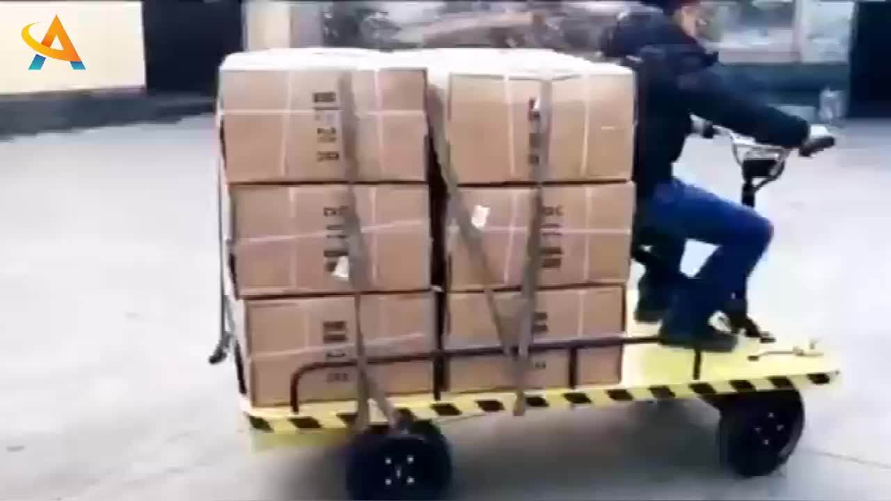 Heavy Object Transfer Electric Flatbed Trolley Four-wheel Flatbed ...