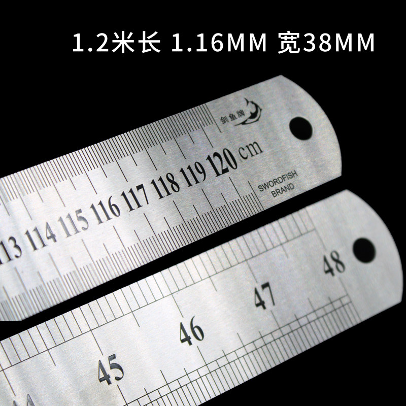 [USD 5.25] Thickened stainless steel ruler 15 30 50 60 cm1 2m steel ...
