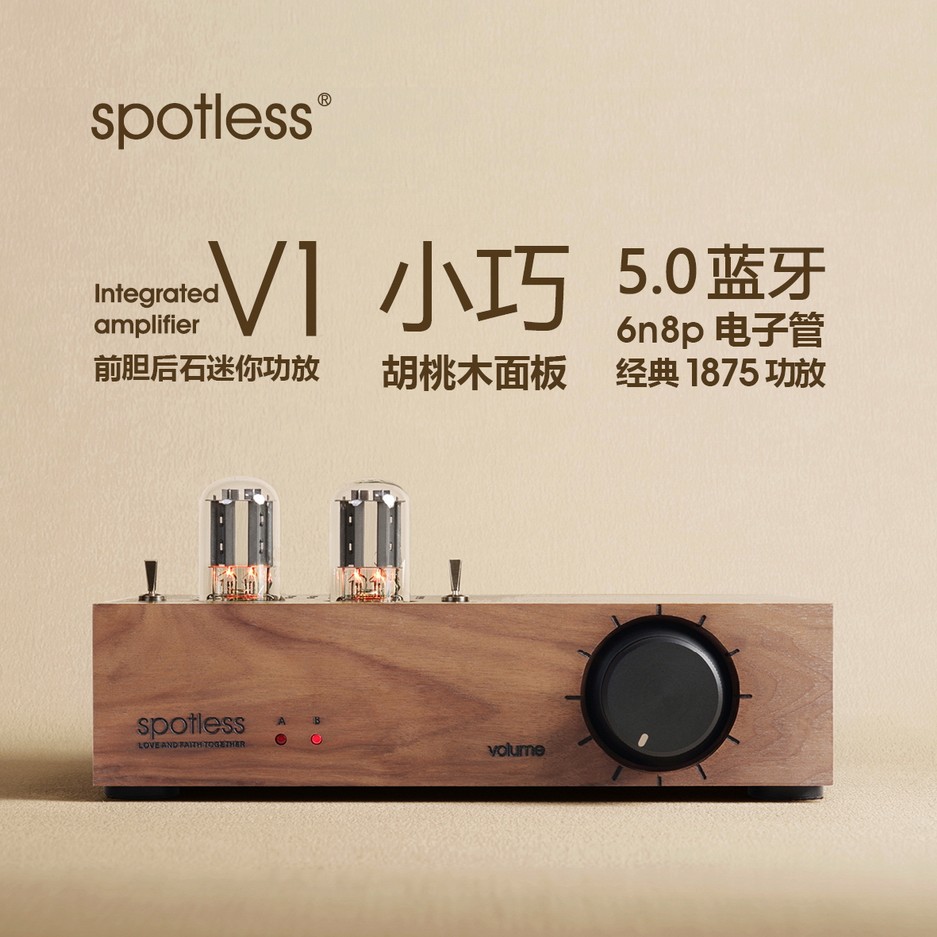 SPOTLESS V1 木面膽機音效器材 藍牙HiFi桌面功放發燒級音響設備