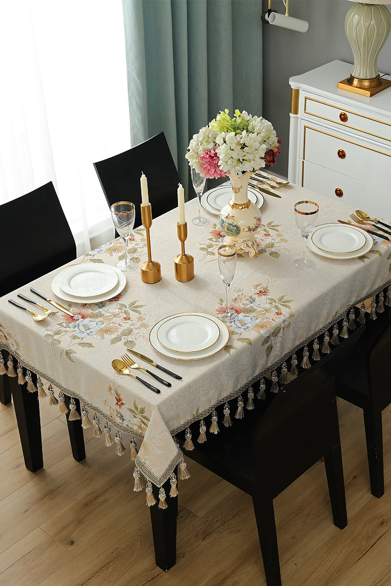 American country dining table cloth Rectangular desk Coffee table Small ...