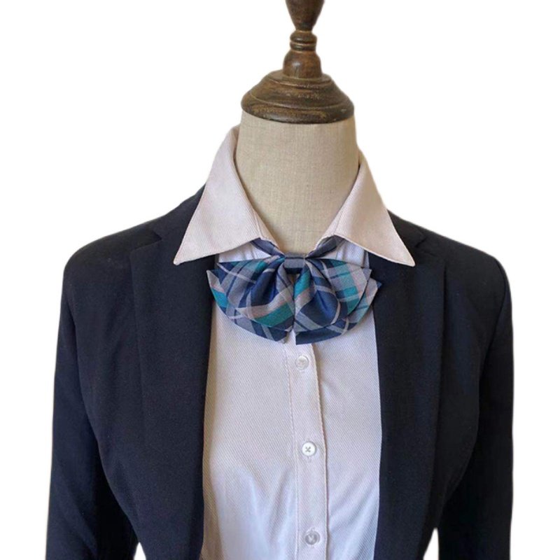 Blue Scottish plaid child collar leads flower butterfly knot nursery ...