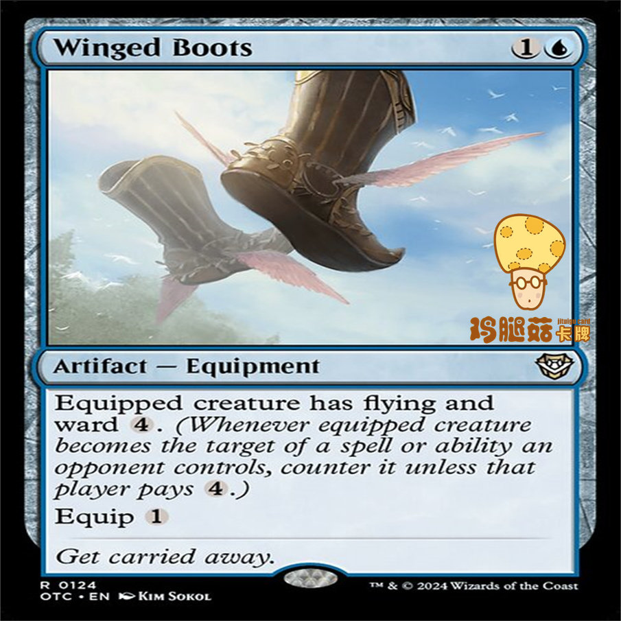 飞翼靴Winged Boots：万智牌MTG光雷驿指挥官OTC-124 扩画，翱翔天际的神器！🌟-相片角贴-淘宝好物网