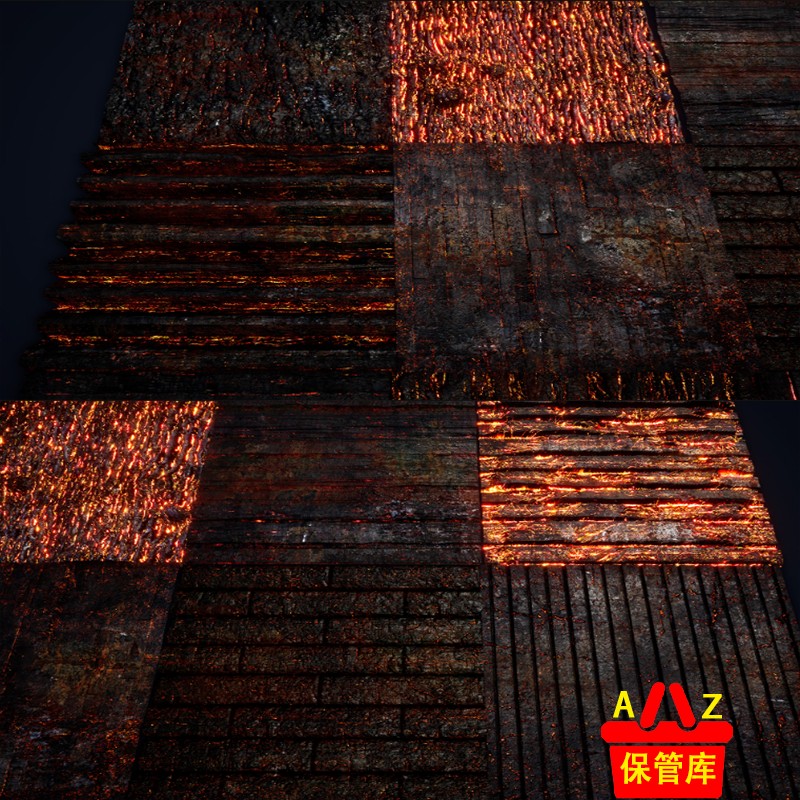UE4虚幻412 Burning Wood Materials Animated燃烧木头灼烧材质