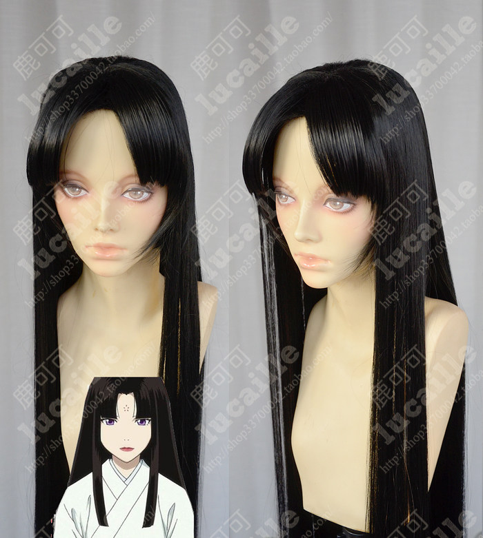 Noragami Tsuyu Black Center Parting 100cm Cosplay Party Wig_Lucaille WIG