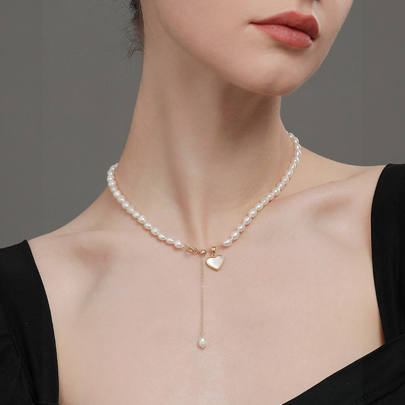 Classy Key法国设计师爱心珍珠项链：锁骨间的浪漫宣言，你心动了吗？💖-领针-淘宝好物网