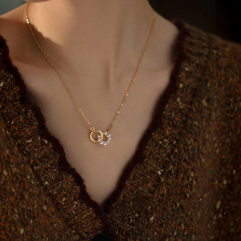 法式风情来袭！Classy key天然珍珠环环相扣毛衣项链，优雅变身只需一秒！-领针-淘宝好物网