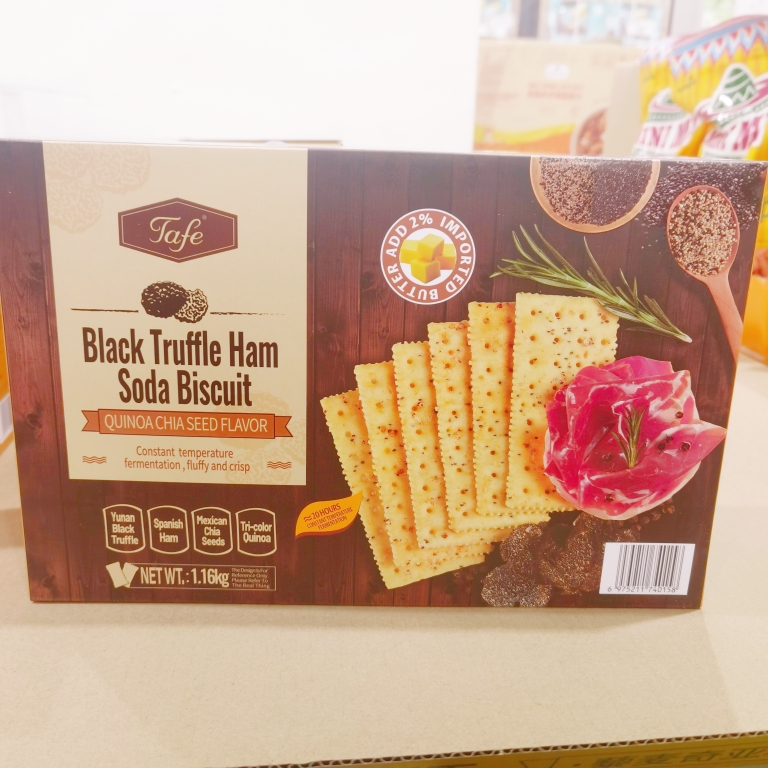 Tafe 黑松露火腿苏打饼干(藜麦奇亚籽风味)1.16kg小零食山姆代购