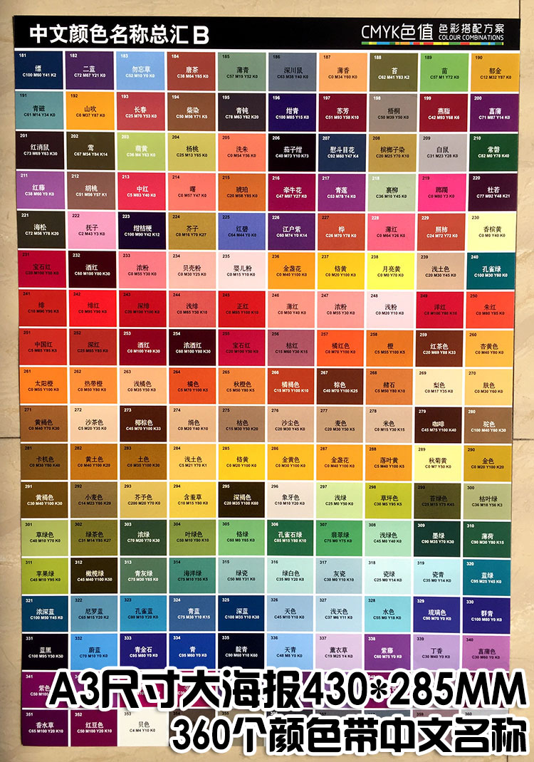 [USD 6.88] Chinese Color Name Poster Color Matching Treasure ...