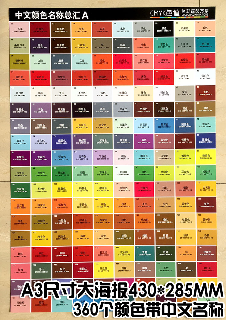 [USD 6.88] Chinese Color Name Poster Color Matching Treasure ...